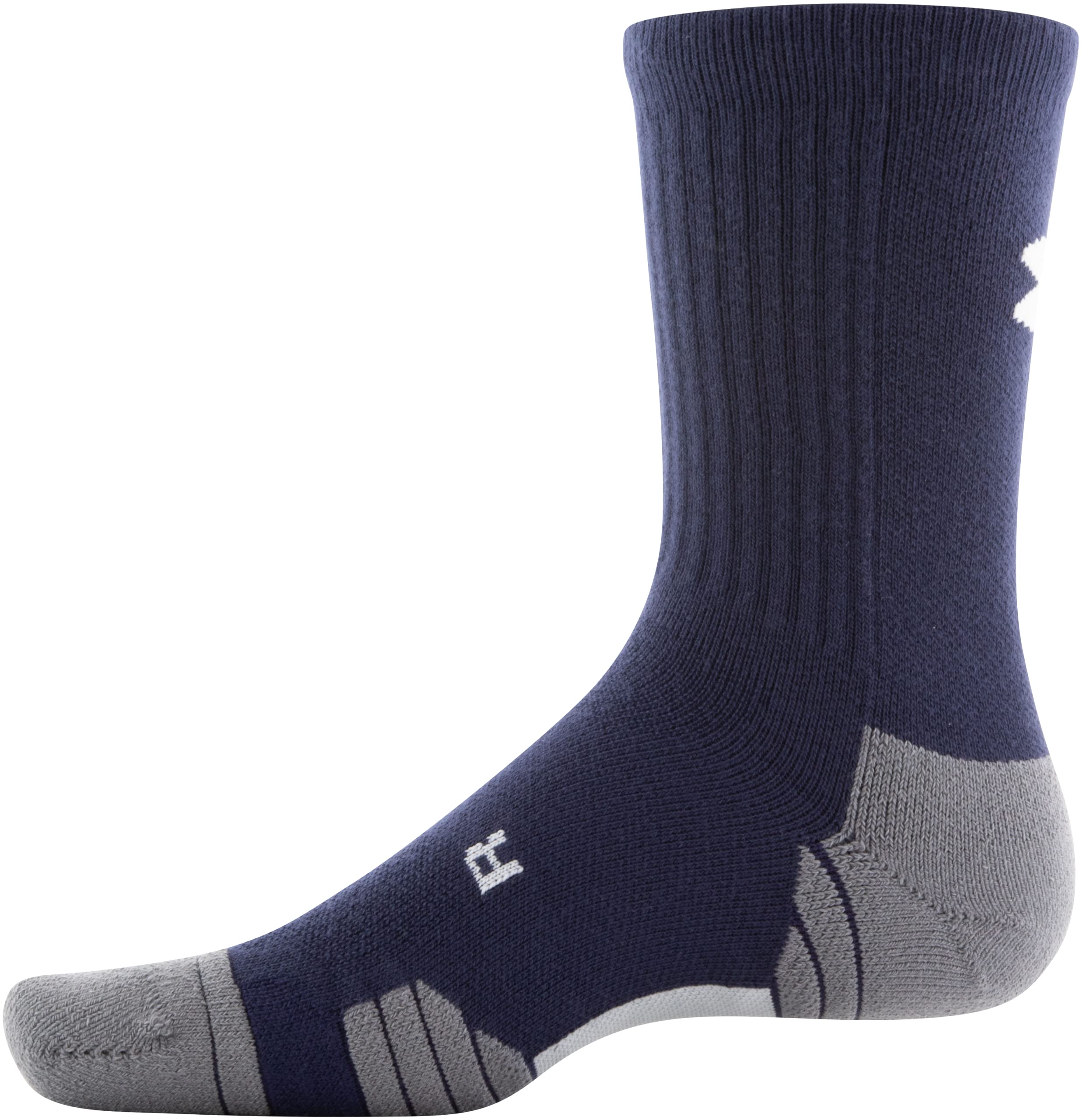 Under Armour Youth Team Crew Socks, 1-Pair, Midnight Navy/Graphite/White, Small