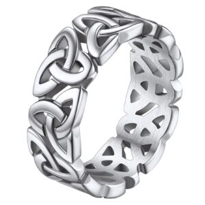 faithheart irish knot band ring for women size 8 stainless steel old-school celtic knot stackable wedding bands