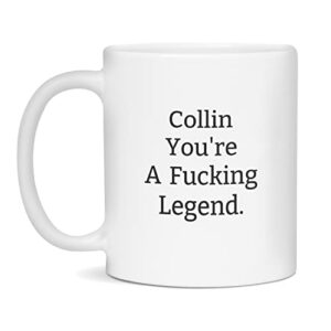 collin legend mug-awesome collin mug-coffee mug, 11-ounce white