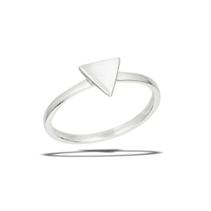 geometric modern triangle stacking ring new .925 sterling silver band size 8