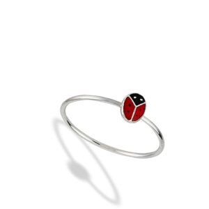 Cute Ladybug Tiny Animal Ring New .925 Sterling Silver Band Size 3