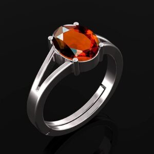 LMDPRAJAPATIS 7.25 carat Natural Gomed Lab Tested Astrological hessonite Gemstone adjustable Ring For