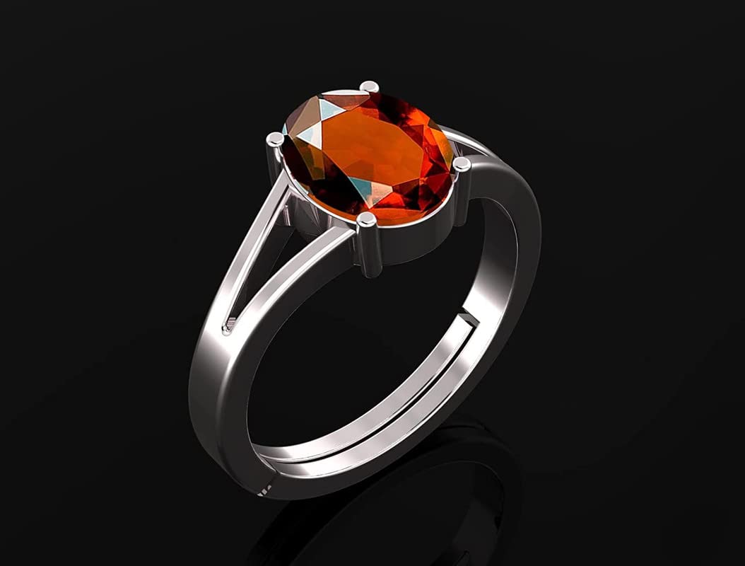 LMDPRAJAPATIS 7.25 carat Natural Gomed Lab Tested Astrological hessonite Gemstone adjustable Ring For