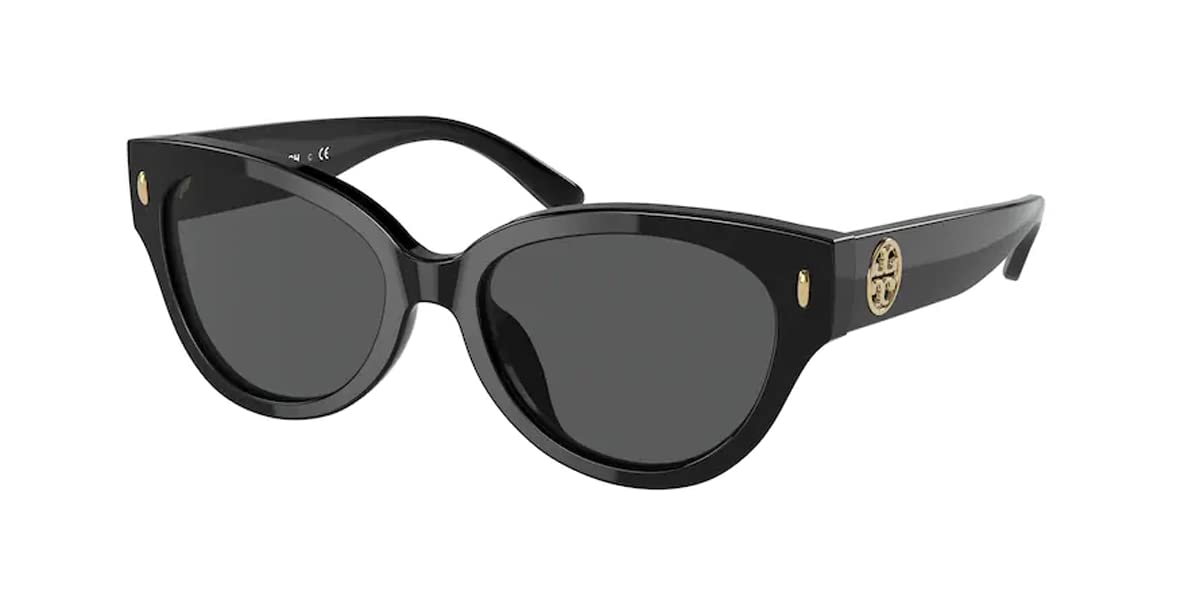 Tory Burch TY7168U 17098G 52MM Black/Grey Solid Cateye Sunglasses for Women + BUNDLE With Designer iWear Eyewear Kit