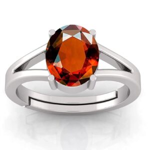 LMDPRAJAPATIS 7.25 carat Natural Gomed Lab Tested Astrological hessonite Gemstone adjustable Ring For