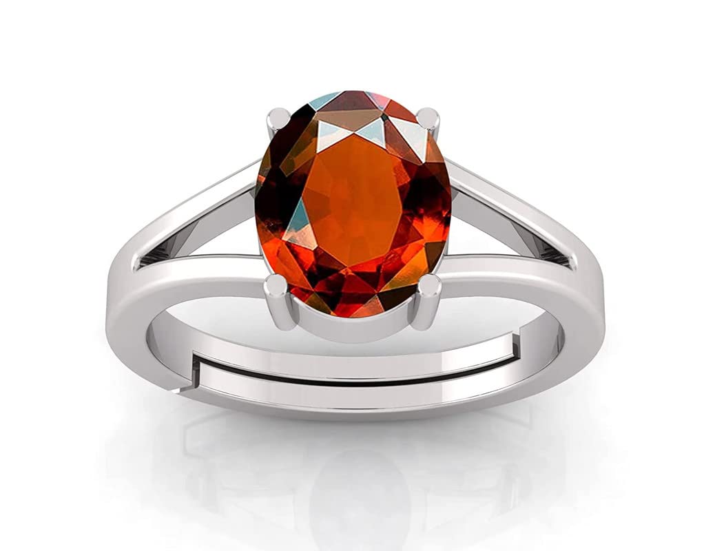 LMDPRAJAPATIS 7.25 carat Natural Gomed Lab Tested Astrological hessonite Gemstone adjustable Ring For