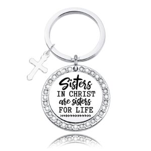 wkxzmtr sisters in christ gifts sisters in christ are sisters for life keychain christian jewelry (christ sister ks)