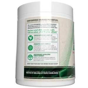 EHP Labs OxyGreens Super Greens Powder - Spirulina, Chlorella Superfood, Green Juice Powder & Greens Supplements with Prebiotic Fibre, Antioxidants & Immunity Support, 30 Serves (Strawberry Margarita)