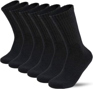 lot 3-12 pairs mens solid sports athletic work plain crew socks size 10-13 (3 pack), black