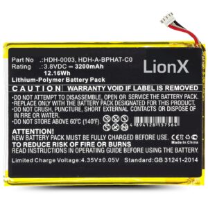 lionx battery replacement for game console hdh-001 hdh-002 switch lite switch lite ns hdh-003 hdh-a-bphat-c0 3200mah / 12.16wh 3.8v li-polymer black