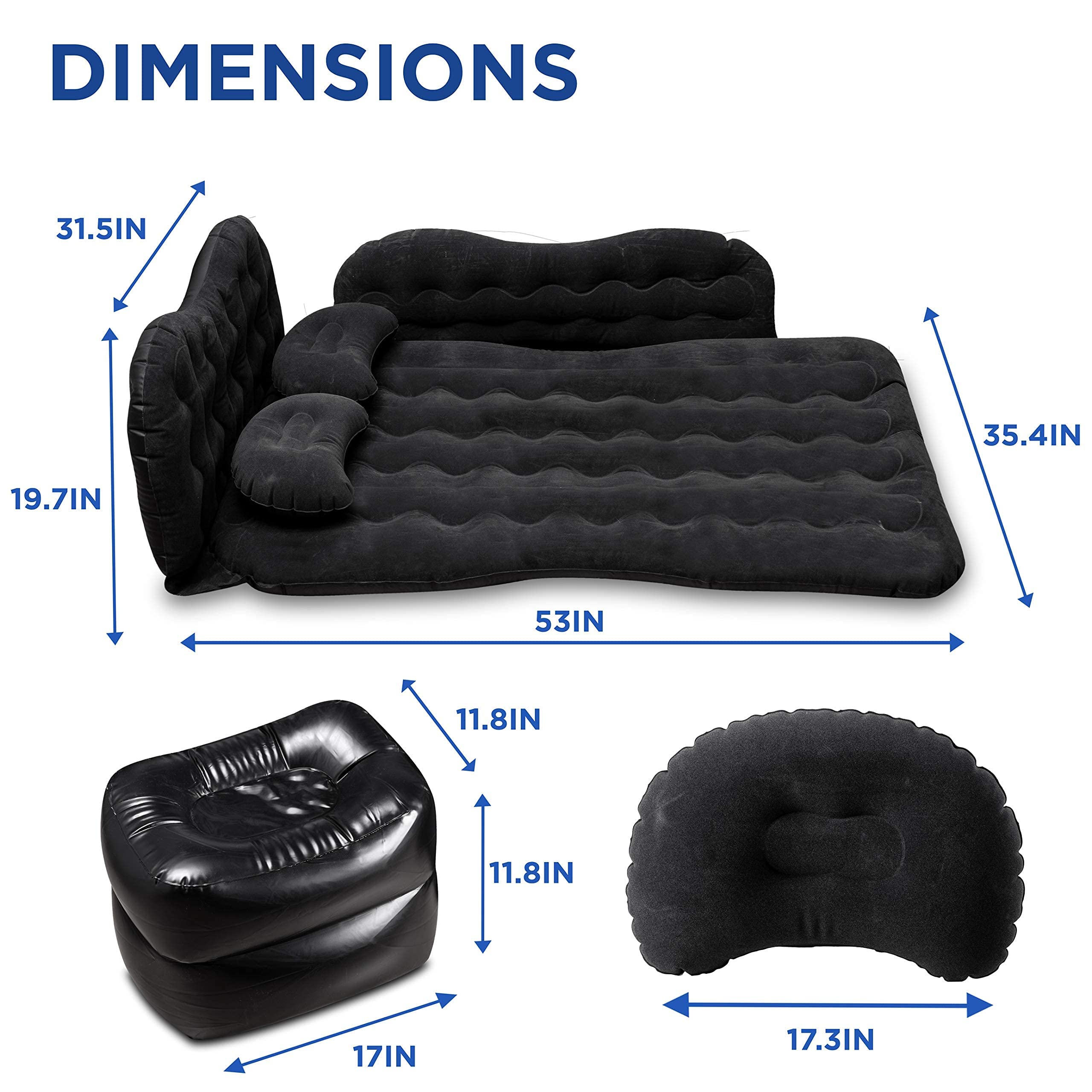 Car Air Mattress Truck Back Seat Bed – Zento Deals Camping Bed Inflatable Mattress – Portable Travel Bed with Pillows – Travel Camping Sleeping Outdoor Bed – Universal Car SUV Truck and RV…