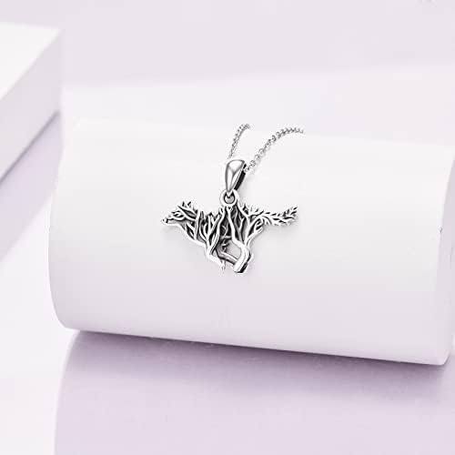 ONEFINITY Wolf Necklace S925 Sterling Silver Viking Wolf Pendant Animal Jewelry for Men Women