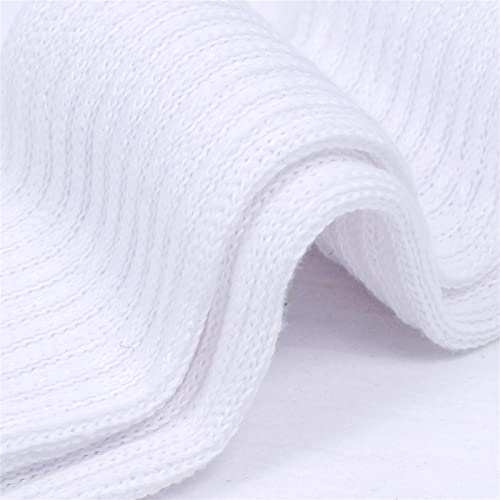 Intgoodluckycc White Slouch Scrunch Socks for Women, Scrunch Long High Tube Socks (1 Pair - White)