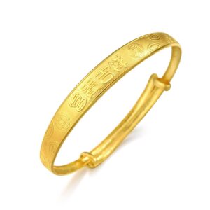 chow sang sang 999.9 24k gold price-by-weight 3.74g gold prosperity adjustable bangle for tiny size gift 56809k