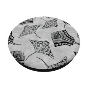 Black and White Tribal Stingrays PopSockets Swappable PopGrip