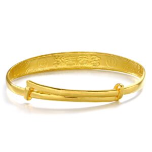 CHOW SANG SANG 999.9 24K Gold Price-by-Weight 3.74g Gold Prosperity Adjustable Bangle for Tiny Size Gift 56809K