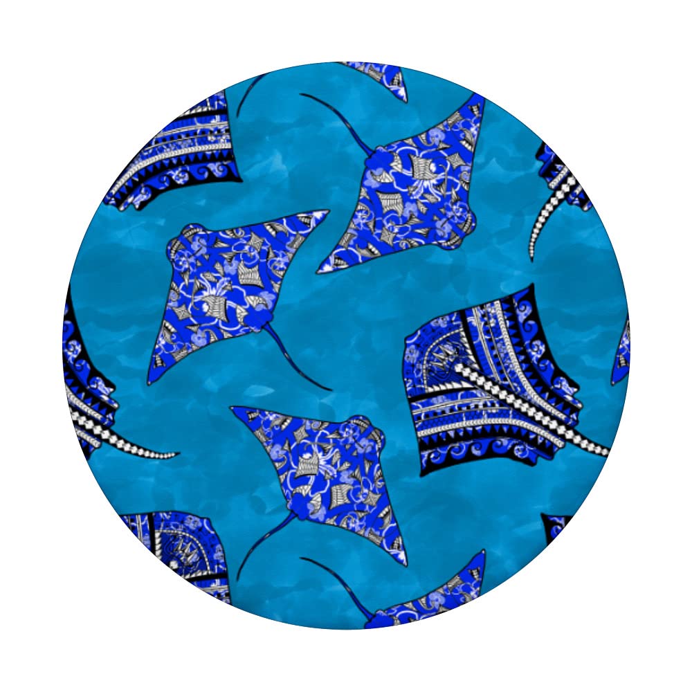 Ocean Blue Tribal Stingrays PopSockets Swappable PopGrip