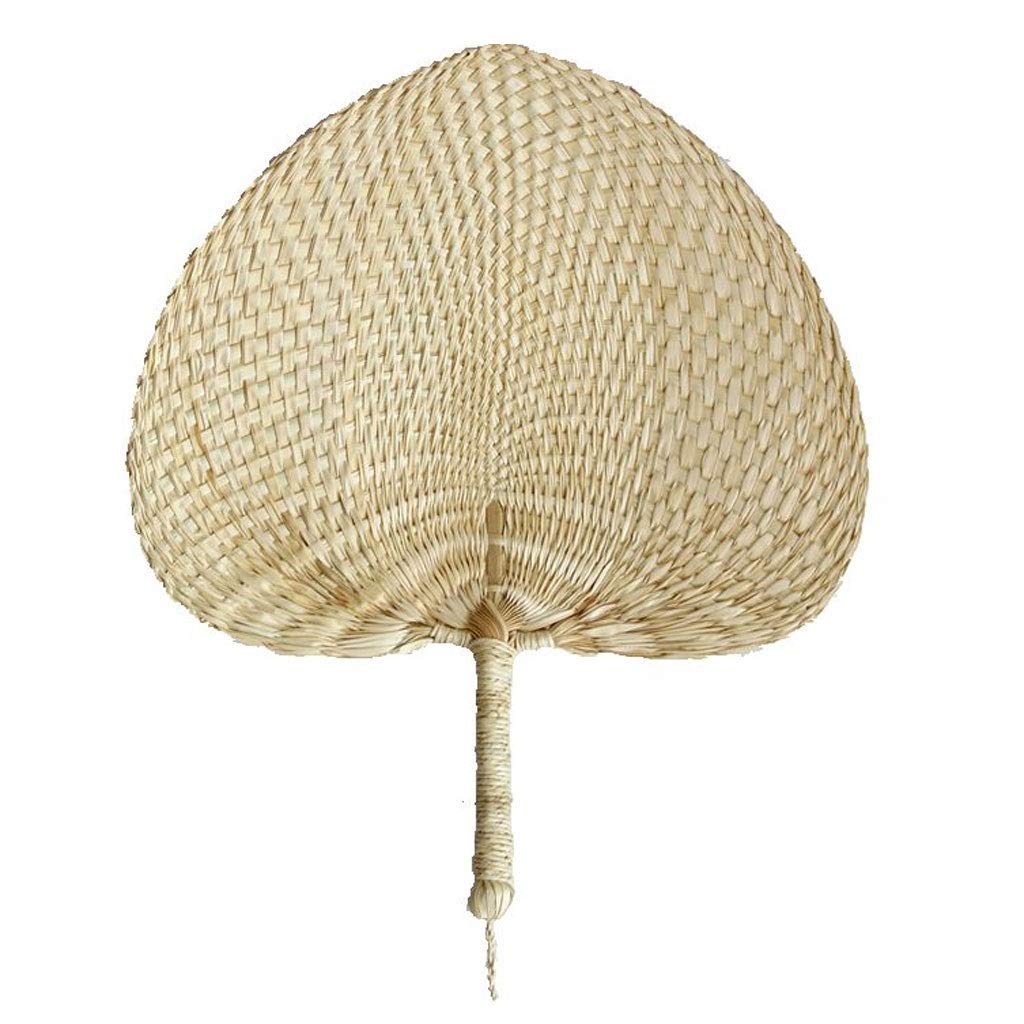 Handmade Folding Fan Vintage Hand-Woven Fan innovative Handmade Cattail Leaf Braided Round Fan, Chinese Style Natural Handheld Palm-leaf Fan Cool Fan Exquisite Handicraft Perfect For Summer, Home Deco