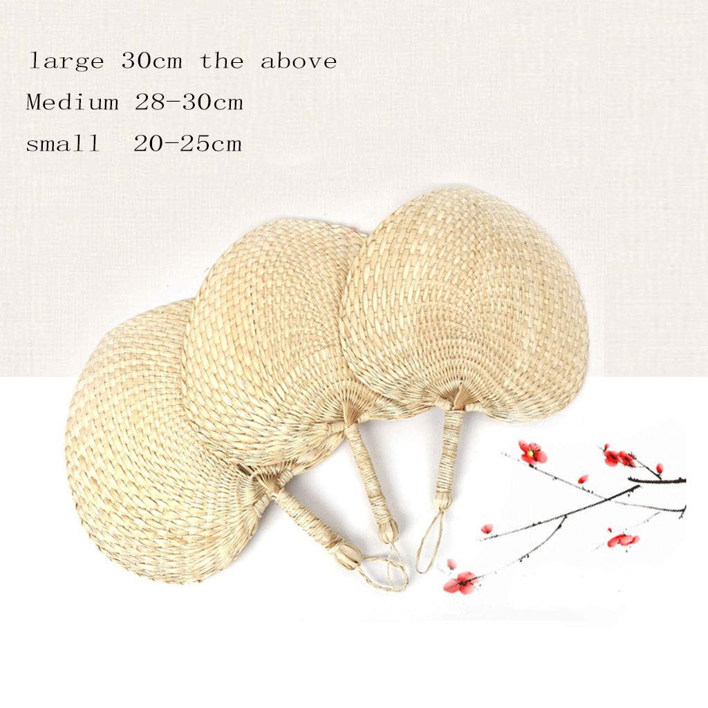 Handmade Folding Fan Vintage Hand-Woven Fan innovative Handmade Cattail Leaf Braided Round Fan, Chinese Style Natural Handheld Palm-leaf Fan Cool Fan Exquisite Handicraft Perfect For Summer, Home Deco