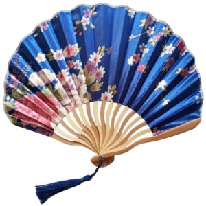 handmade folding fan hand held fans silk bamboo folding fans handheld folded fan chinese style for church wedding gift vintage home decor handheld fan (color : i)