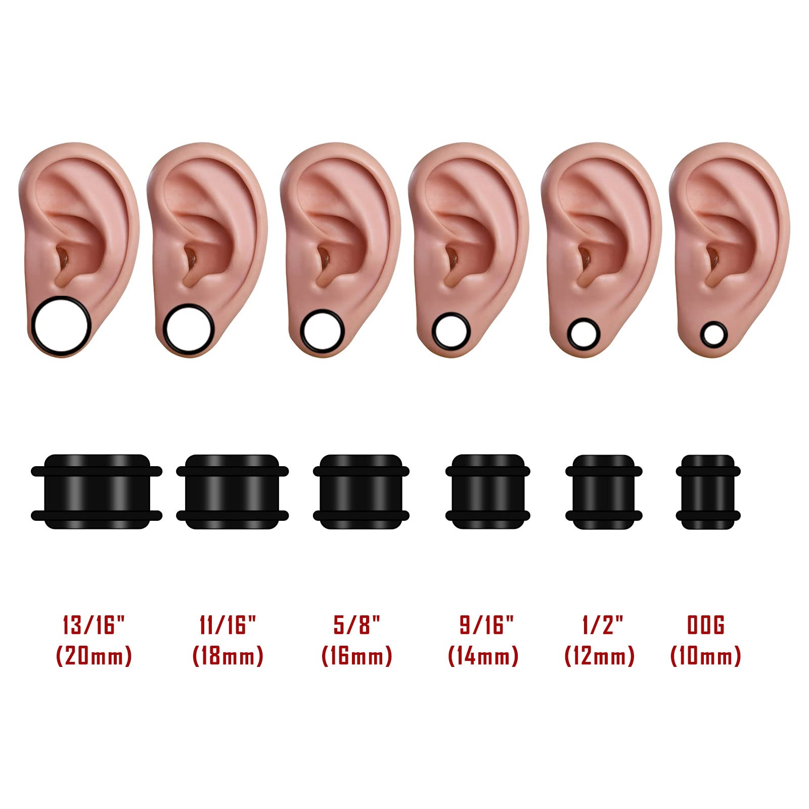 Stuppendux 24PCS 00G-13/16 10mm-20mm Acrylic Big Gauges Kit Ear Stretching Tunnels Plugs Tapers Expander