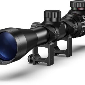 CVLIFE 3-9x40 Rifle Scope, Red & Green Illuminated Optical Riflescope, Mil-dot Reticle Scope for Hunting with Mounts