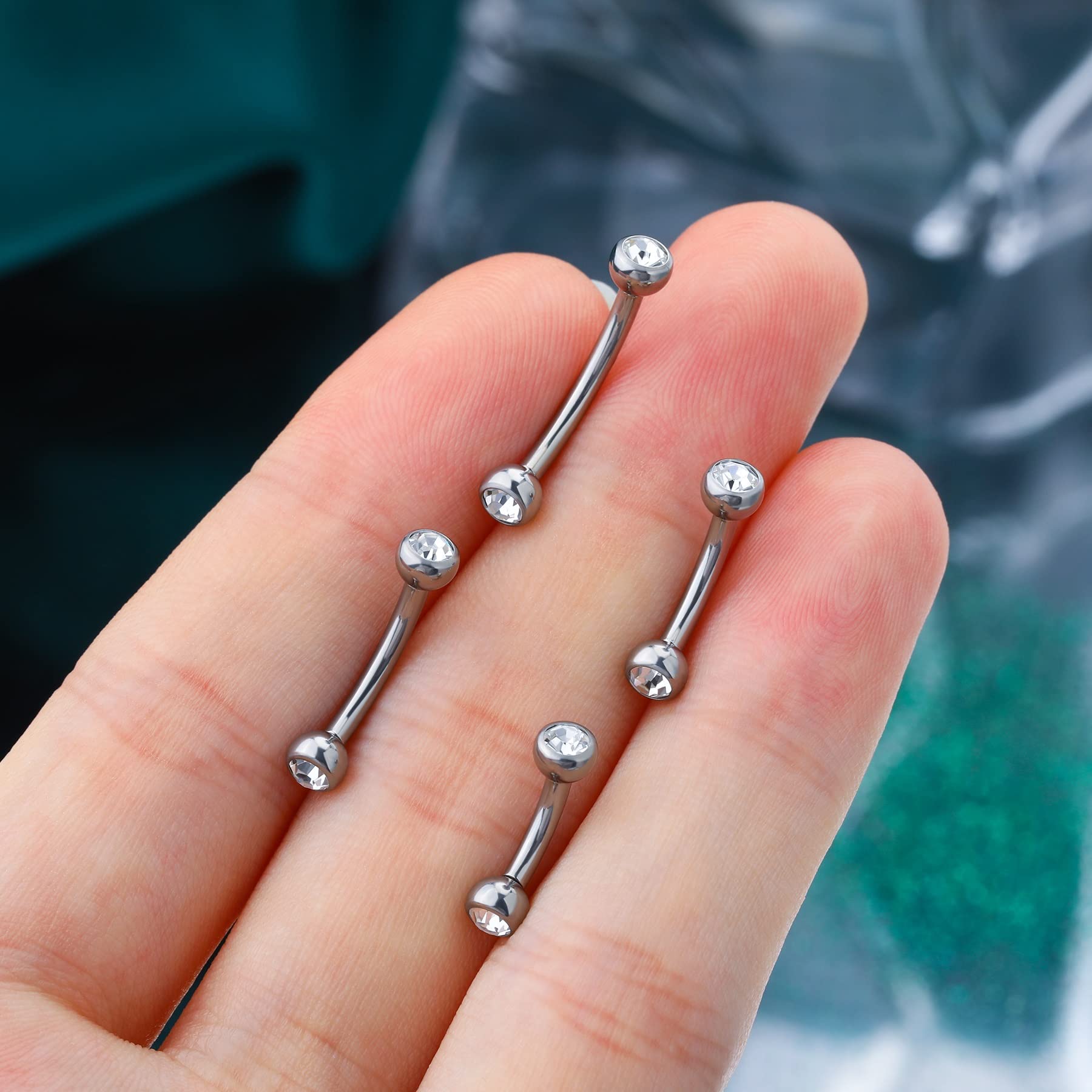 COCHARM G23 Solid Titanium 14G Belly Button Rings CZ Cute Internally Threaded Hypoallergenic Belly Piercing Navel Rings