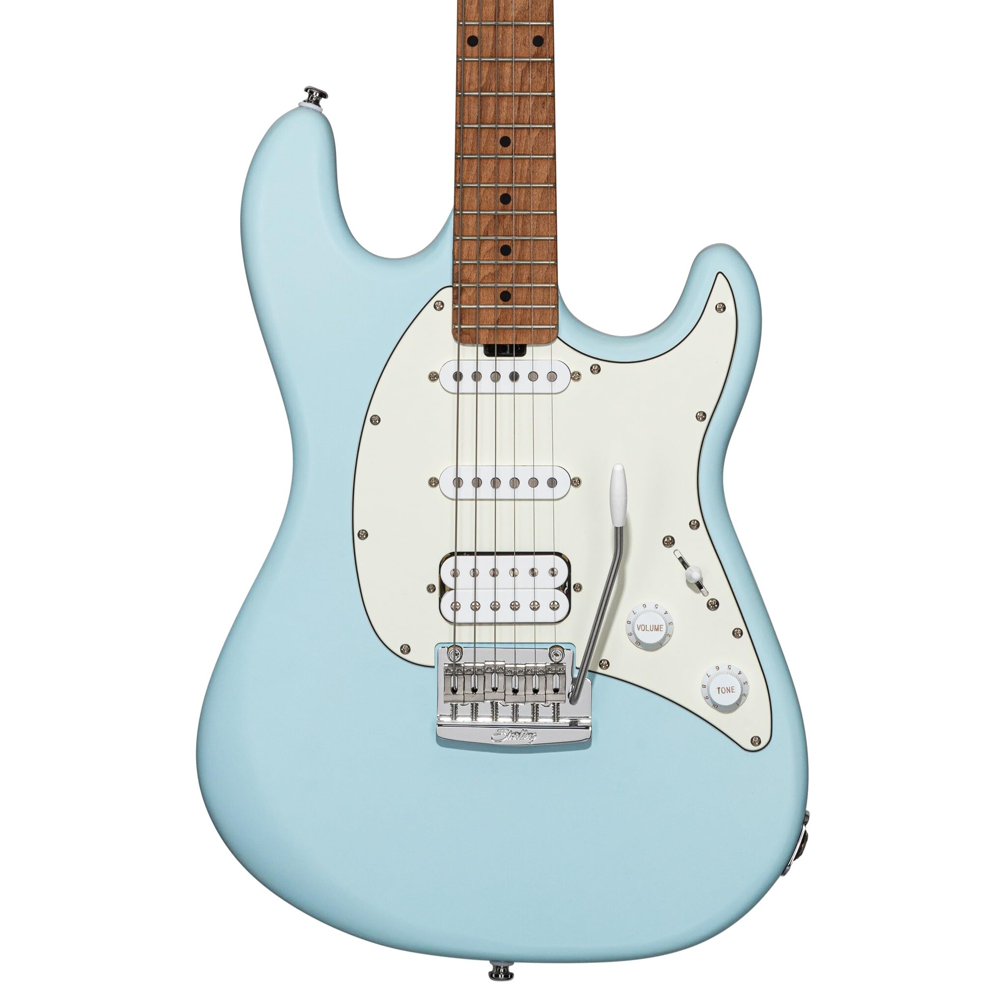 Sterling by Music Man 6 String Solid-Body Electric Guitar, Right, Daphne Blue Satin (CT50HSS-DBLS-M2)