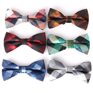 gemay g.m adjustable pre-tied bow ties for men boys 6 packs bowtie set wedding gifts (lj021)