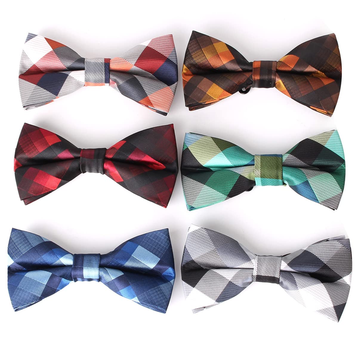 Gemay G.M Adjustable Pre-tied bow ties for Men Boys 6 PACKS Bowtie Set Wedding Gifts (LJ021)