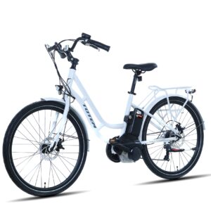 Totem Electric Bike for Adults 26'', Urban Electric Bicycle with 250W Removable 25.2V 16Ah Lithium Battery, City Electric Bike with 7-Speed Gears