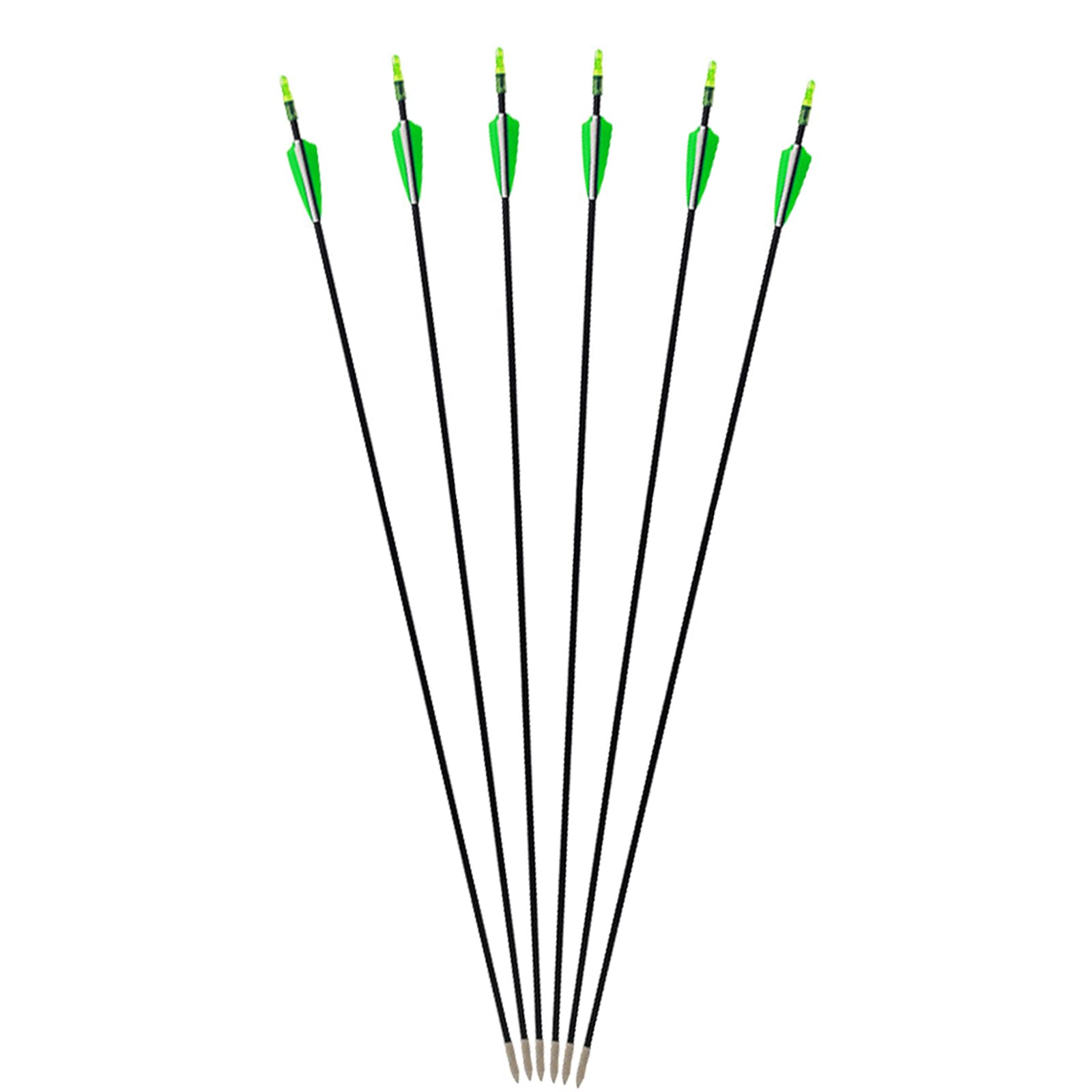 NC93 31Inch Archery Target Practice Arrows Fiberglass Arrows for Youth Children Beginner Recurve Bow Traditional Bow Shooting (6pcs) (Green)