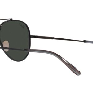 Ray-Ban RB8225 Aviator Titanium Sunglasses, Black/Polarized Dark Grey, 62 mm