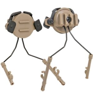 simways arc rail adaptor tactical helmet rail suspension headset bracket ear muff (tan)