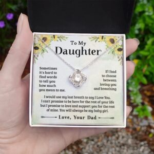 Father to Daughter Gifts from Dad Necklace, Necklace for Dad, My Daddy On Birthday, Mothers Day, Includes Message Card Style 2 (DS-5419683)