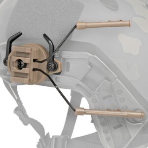 Simways Arc Rail Adaptor Tactical Helmet Rail Suspension Headset Bracket Ear Muff (Tan)