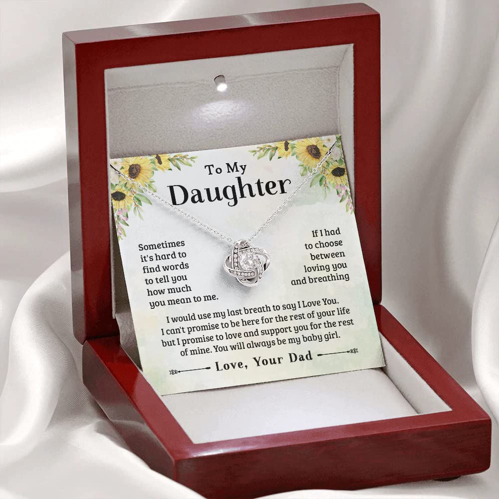 Father to Daughter Gifts from Dad Necklace, Necklace for Dad, My Daddy On Birthday, Mothers Day, Includes Message Card Style 2 (DS-5419683)