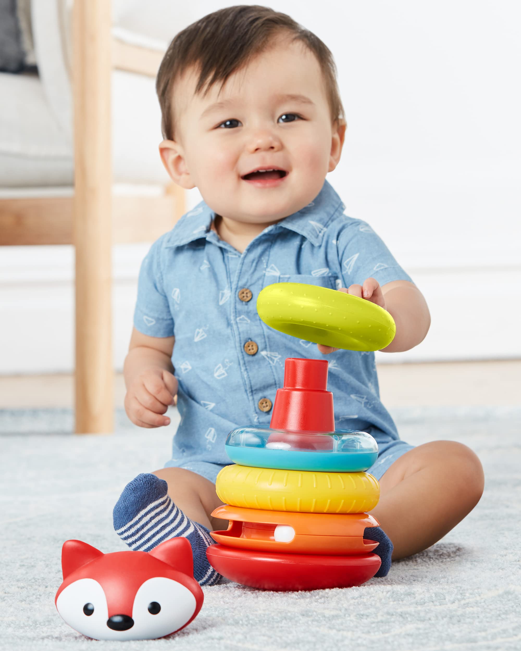 Skip Hop Baby Stacking & Nesting Toy, Explore & More Fox Stacking Toy