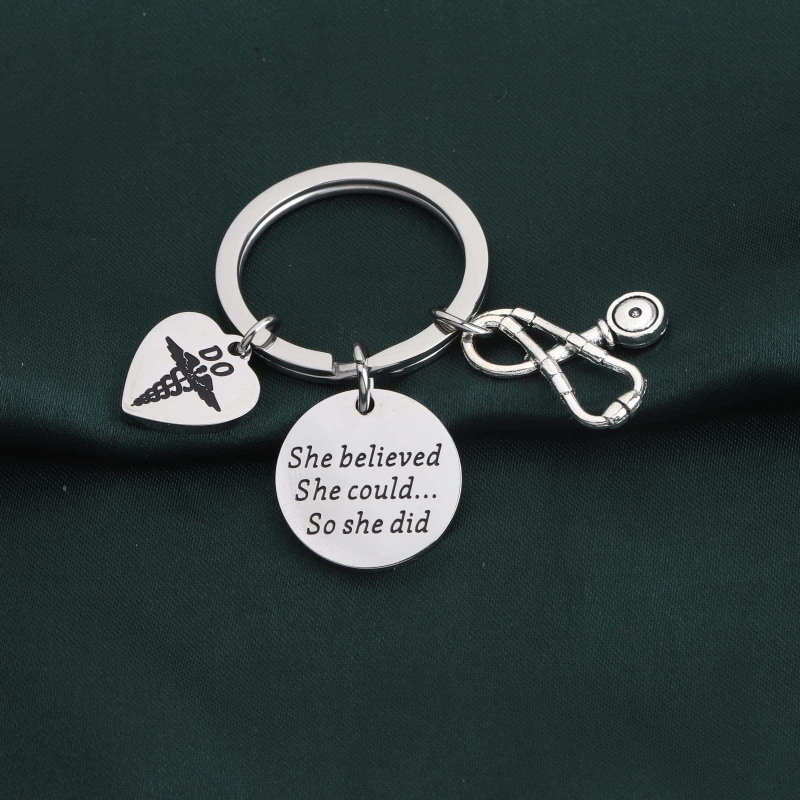 PLITI Doctor Of Osteopathic Medicine Gift Osteopathic Physician Gift She Believed She Could So She Did DO Osteopathy Keyring (DO key)