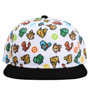 pokemon starters white snapback hat