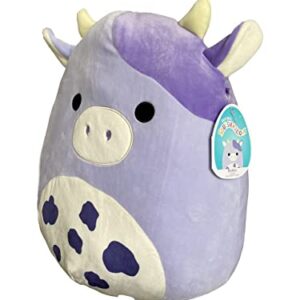 Squishmallows Official Kellytoy Squishy Soft Plush Toy Animal (14 Inch, Bubba The Purple Cow)