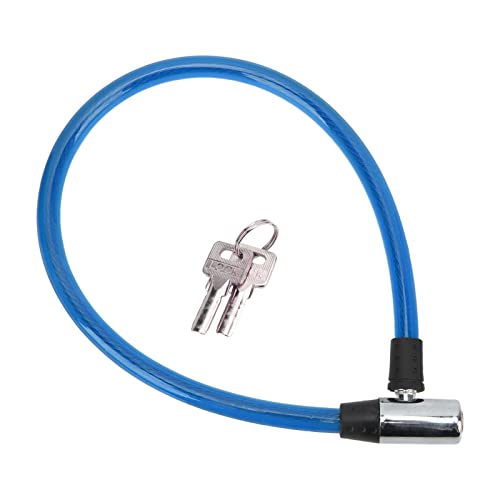 Bike Cable, Two Keys Durable Material Cable Lock Portable Size Easy Operation Widely Used for Gate for Bike for Motorcycle(blue)