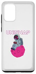 galaxy s20+ uniswap uni cute moon man crypto currency investor trader case