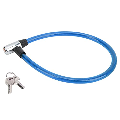 Bike Cable, Two Keys Durable Material Cable Lock Portable Size Easy Operation Widely Used for Gate for Bike for Motorcycle(blue)