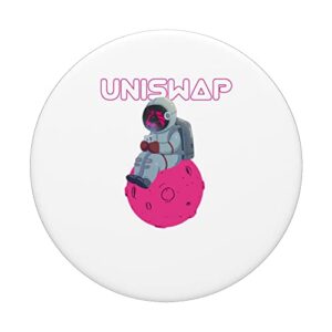 Uniswap UNI Cute Moon Man Crypto Currency Investor Trader PopSockets Swappable PopGrip