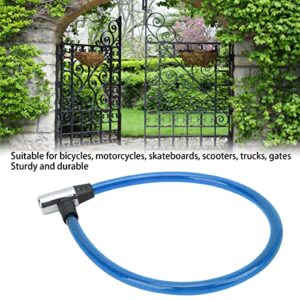 Bike Cable, Two Keys Durable Material Cable Lock Portable Size Easy Operation Widely Used for Gate for Bike for Motorcycle(blue)