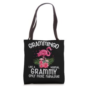 grammingo like a normal grammy flamingo lover grandmother tote bag