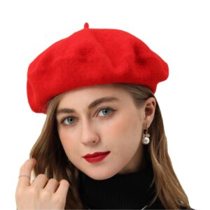 beylrzid french beret-classic wool beret solid color womens beret cap hat