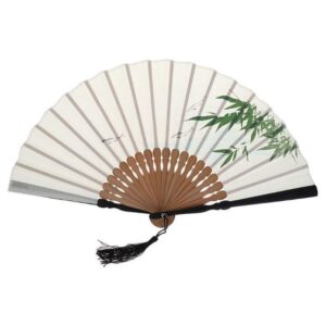 fkjlun handmade folding fan folding fan, hand-held fan,chinese style vintage summer bamboo folding fan hand held fan dance wedding party pocket gifts handheld fan (color : b)