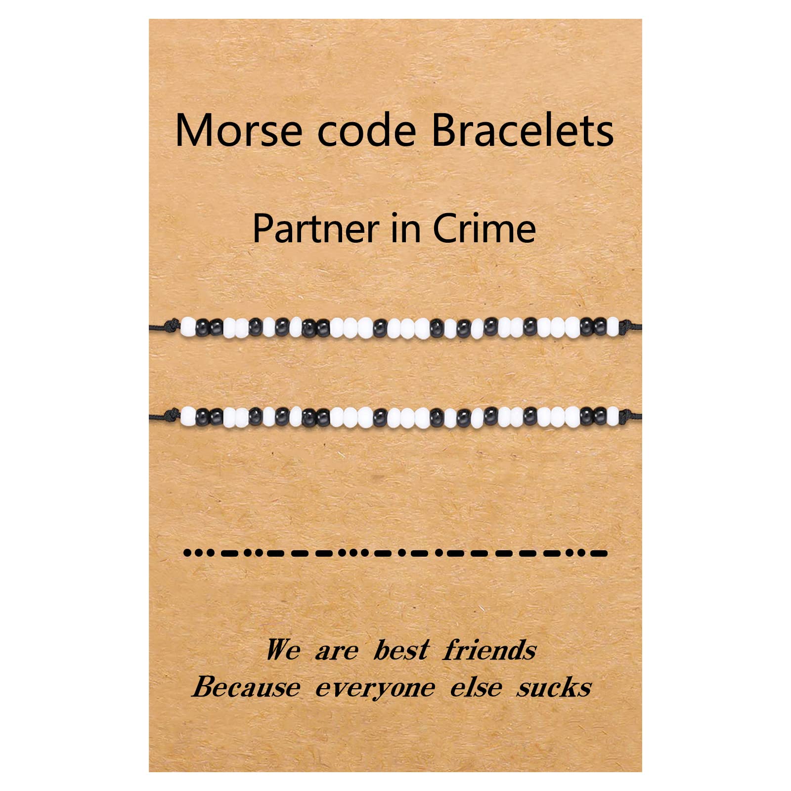 Latibel Best Friend Birthday Gifts For Women unique Matching Friendship Bracelets For 2 Partners in Crime Morse Code Bracelets For Women Sister Couple Bff Gifts